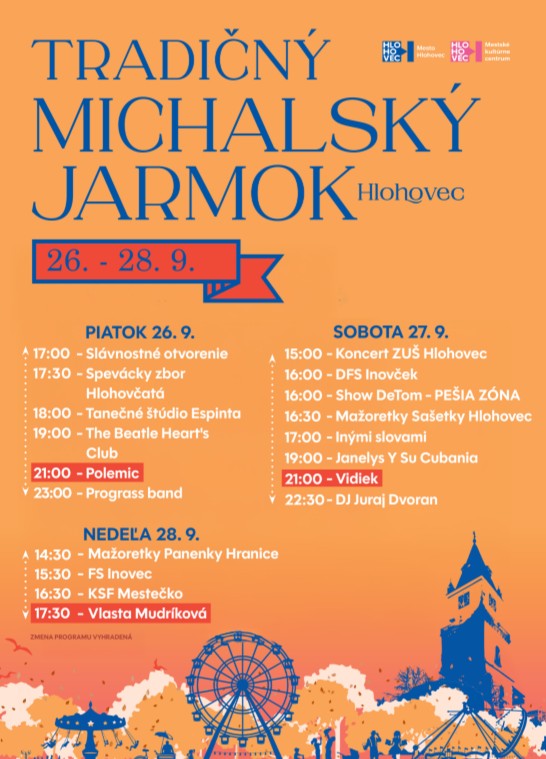 Tradičný Michalský jarmok 2025 Hlohovec - Hlohovec | Folklorfest.sk ...